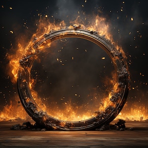 Ring of Fire Backdrop - Fiery Inferno, Burning Circle, Dynamic ...