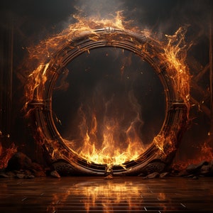 Ring of Fire Backdrop - Fiery Inferno, Burning Circle, Dynamic ...