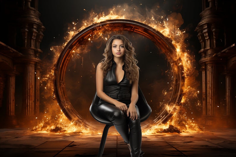 Ring of Fire Backdrop - Fiery Inferno, Burning Circle, Dynamic ...