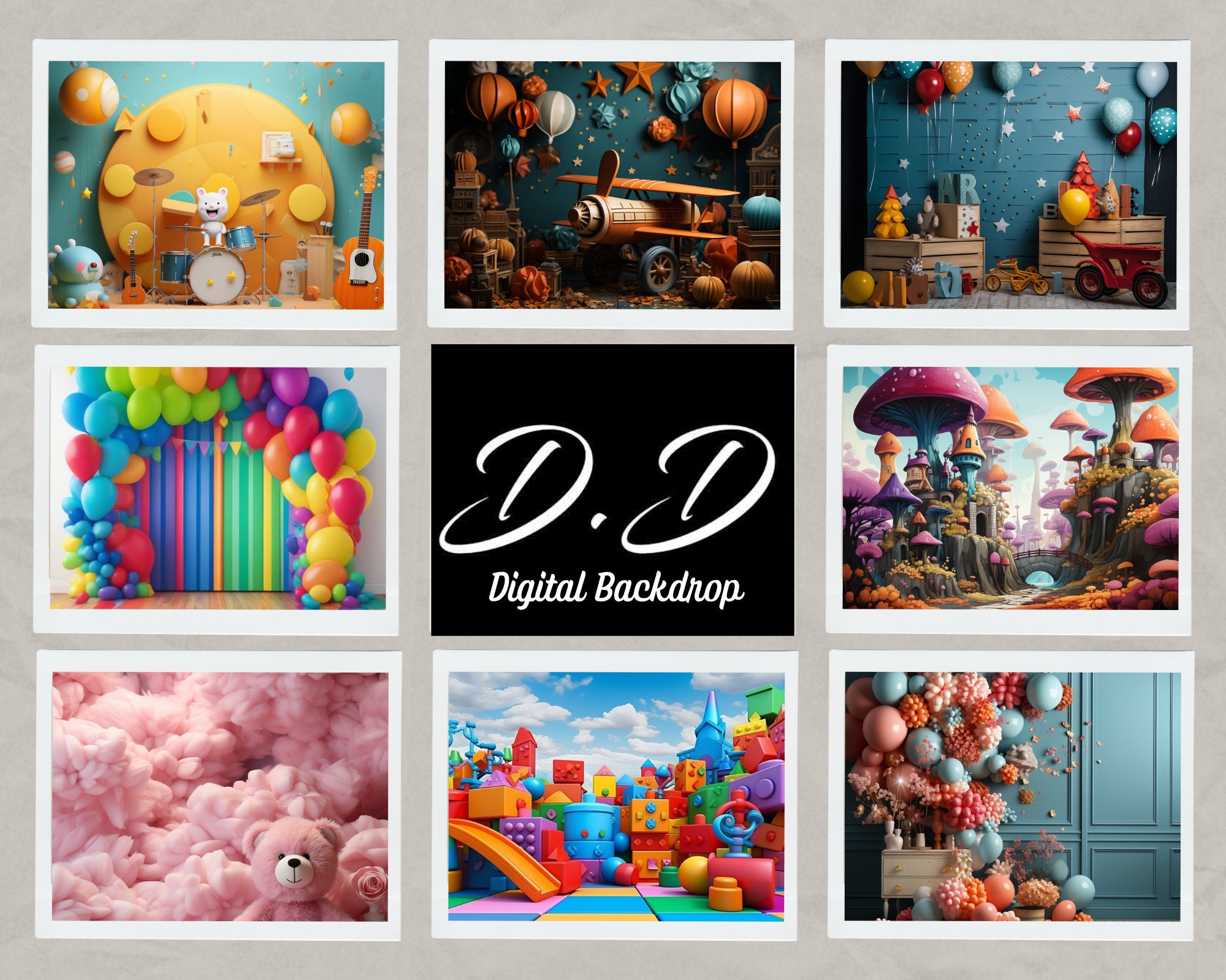 Kids Portrait Backdrop Colorful and Fun Photography Background for ...