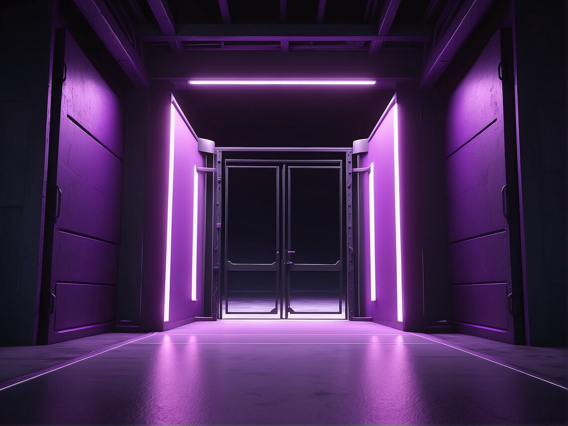 Digital Backdrop Multi Color Neon Gates, Futuristic Backdrop ...