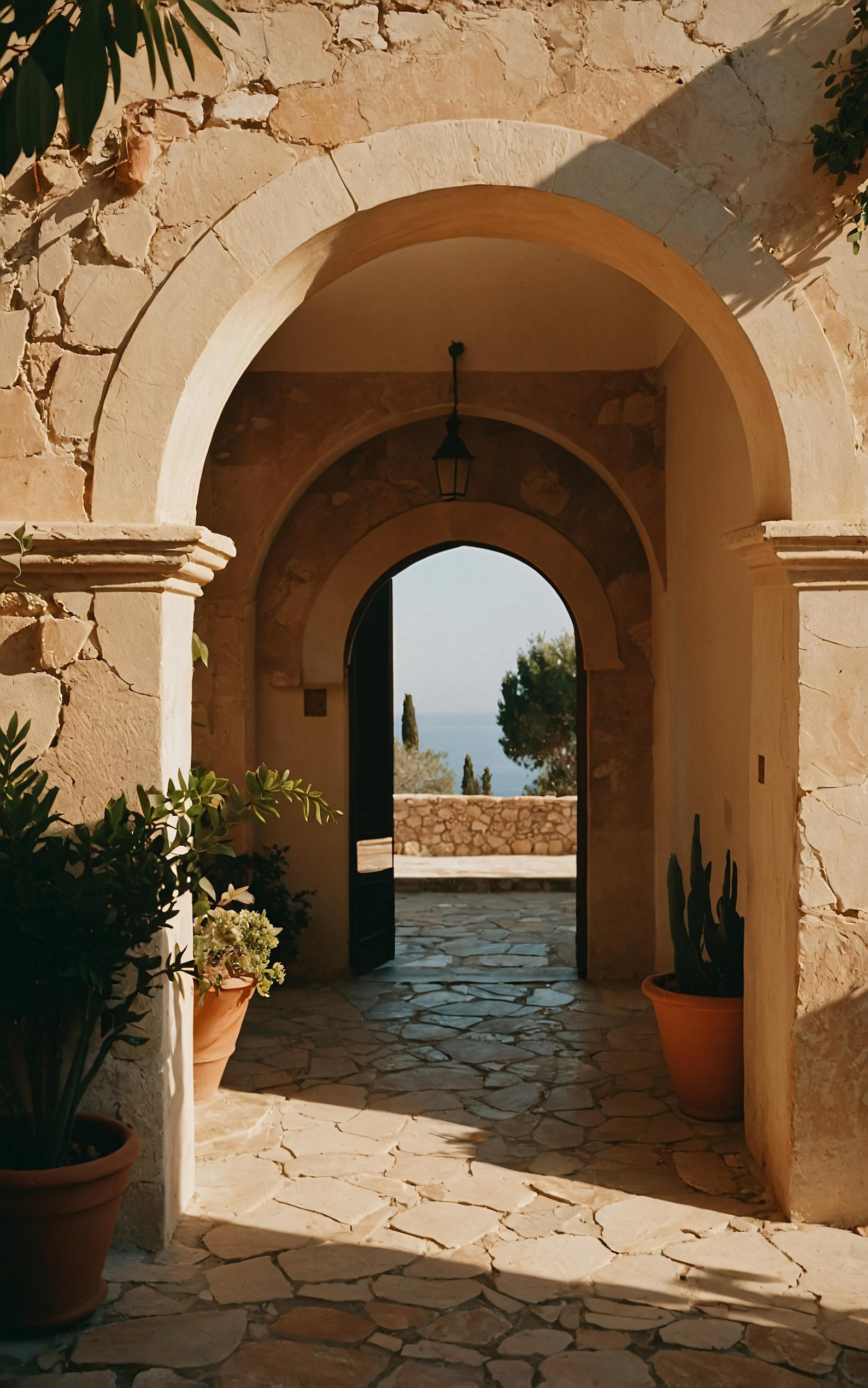 Mediterranean Archway Digital Backdrop, Rustic Villa Photo Background ...