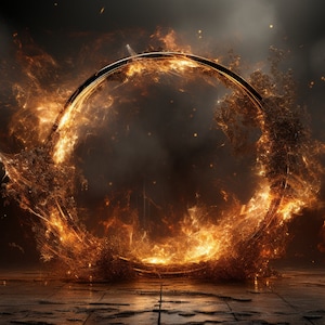 Ring of Fire Backdrop - Fiery Inferno, Burning Circle, Dynamic ...