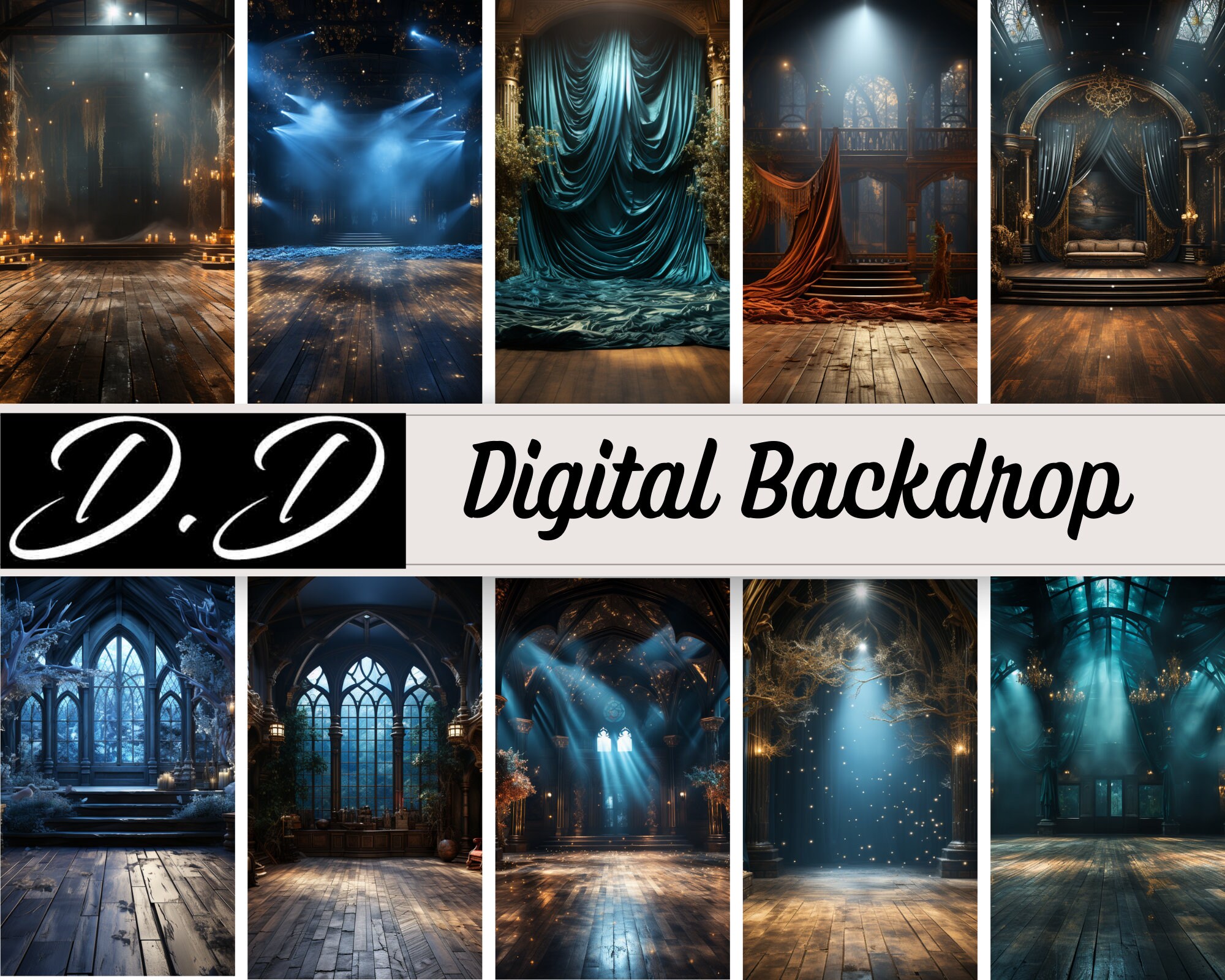 Dazzling Color Spotlight Digital Backdrop Perfect for Capturing Vibrant ...