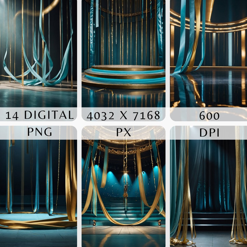 Luxurious Stage Backdrops With Floating Ribbons, Elegant Event Design ...