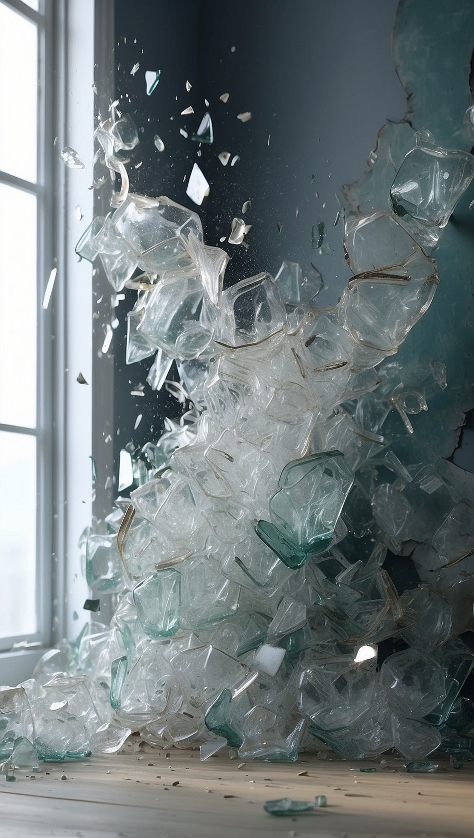 Broken Glass Wall Digital Backdrop | Dramatic Photo Overlay | Shattered ...