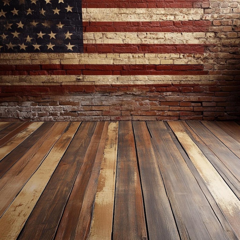 USA Flag Backdrop, Rustic American Flag Backdrop, Patriotic Wood ...