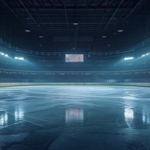 Ice Rink Digital Backdrop for Sport Photoshoots, Snowy Arena ...
