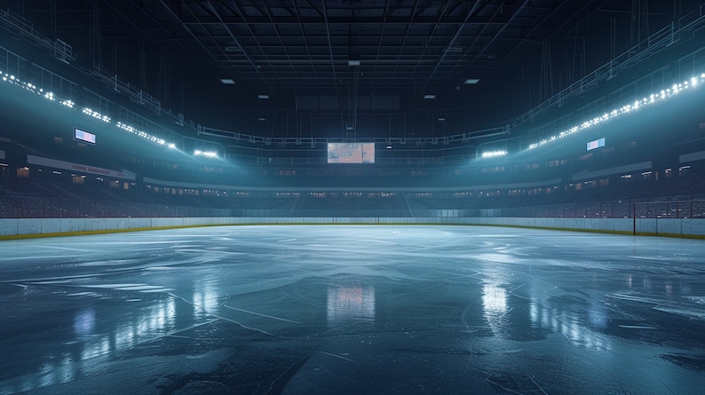 Ice Rink Digital Backdrop for Sport Photoshoots, Snowy Arena ...
