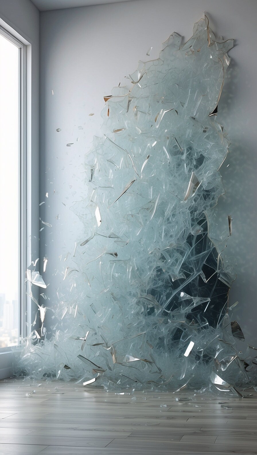 Broken Glass Wall Digital Backdrop | Dramatic Photo Overlay | Shattered ...