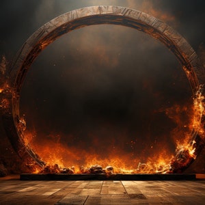 Ring of Fire Backdrop - Fiery Inferno, Burning Circle, Dynamic ...