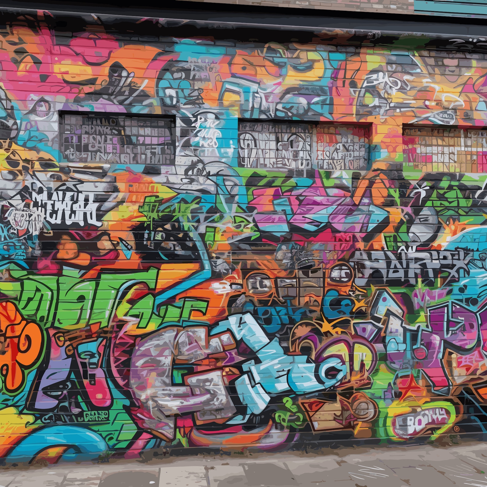 15 Urban Graffiti Digital Backdrop Set for Photography Graffiti ...