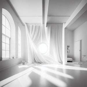 8 Backlit Window Backdrops, White Curtain Digital Photo Backgrounds for ...