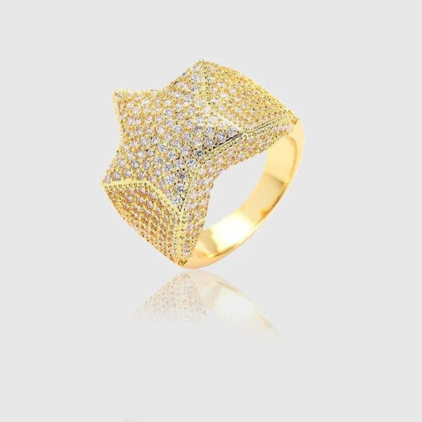Gold Star Ring - Etsy