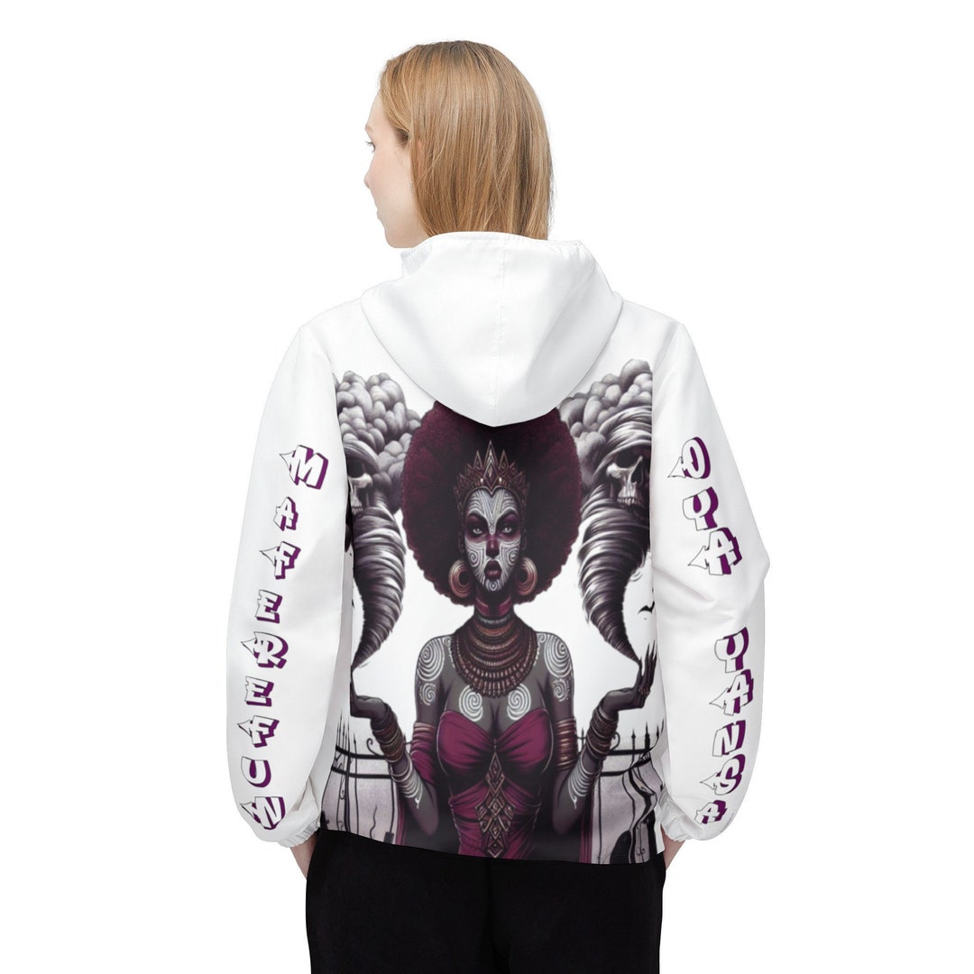 Maferefun Orisha OYA Yansa ,"cemetery and Tornados" White Windbreaker ...