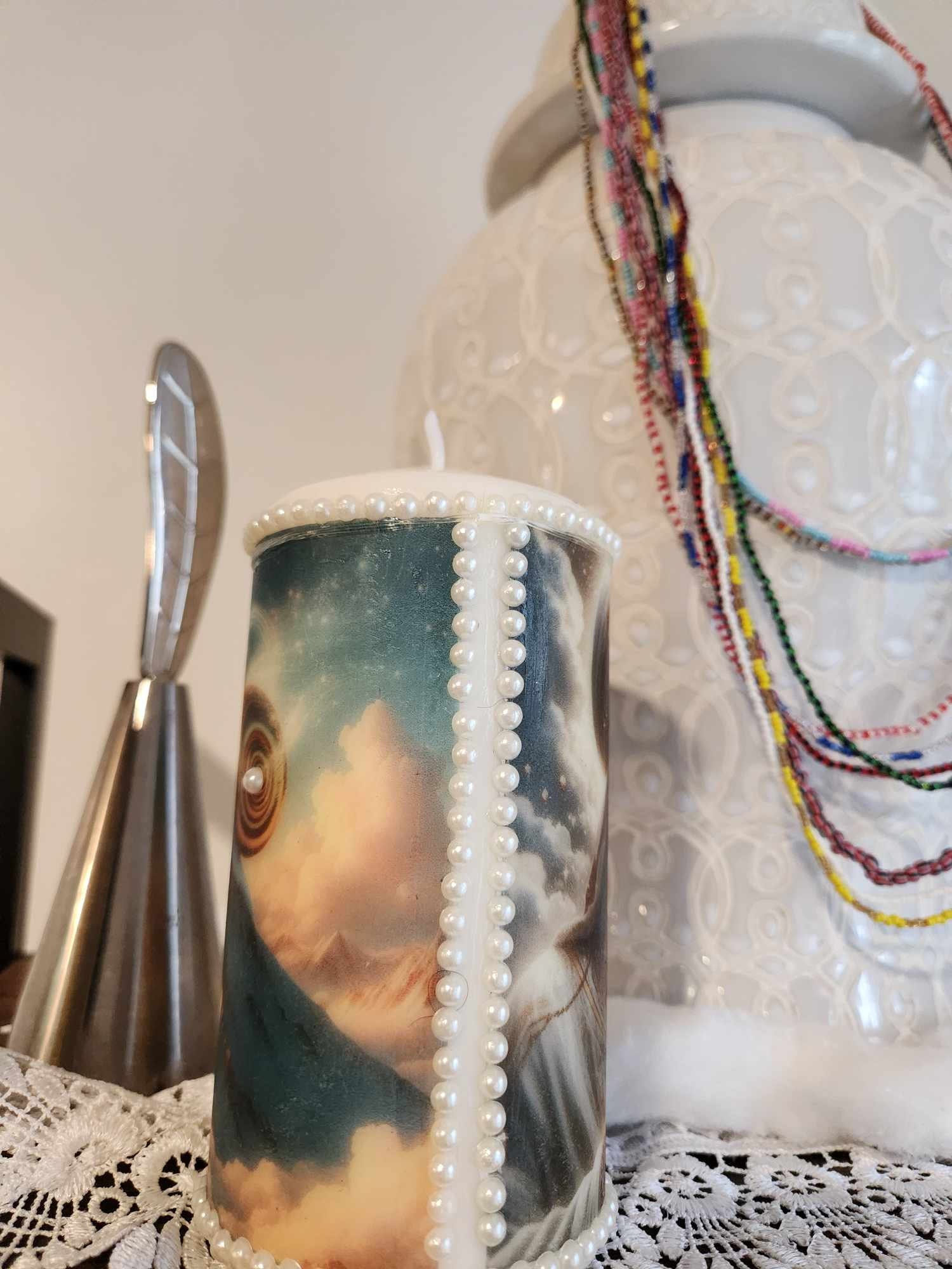 Orisha OBATALA Snails and Pearls Elegant Decor or Custom Candle, Gift ...