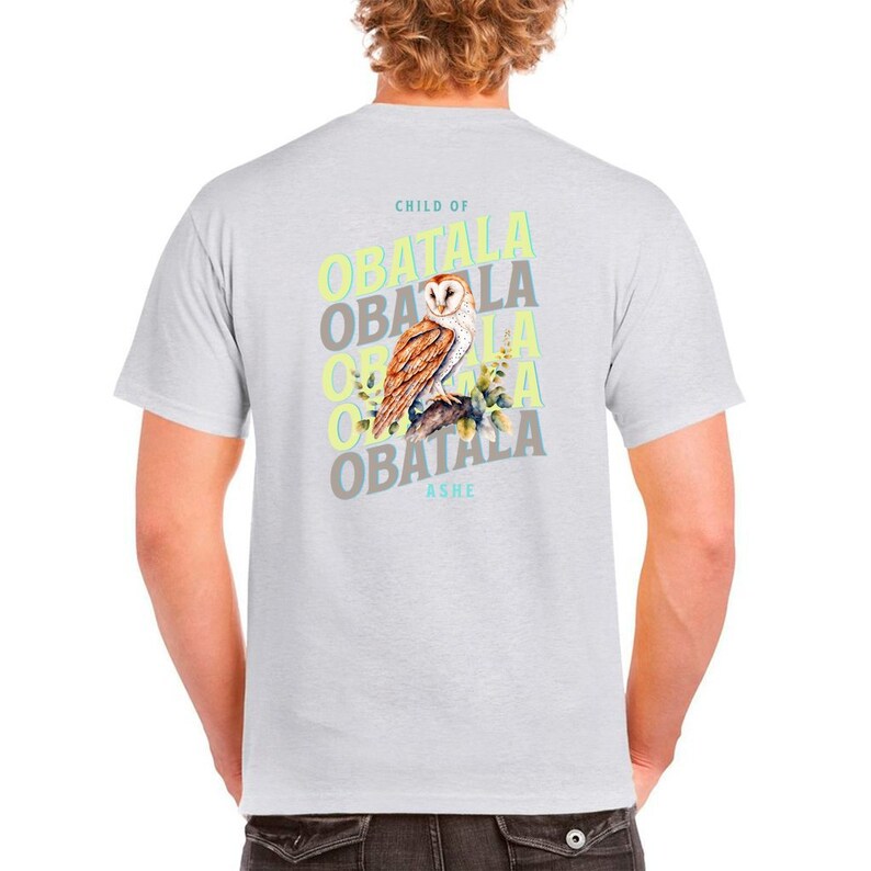 Orisha OBATALA Owl Ashe Unisex Retro Tshirt, Child of Obatala Tshirt ...