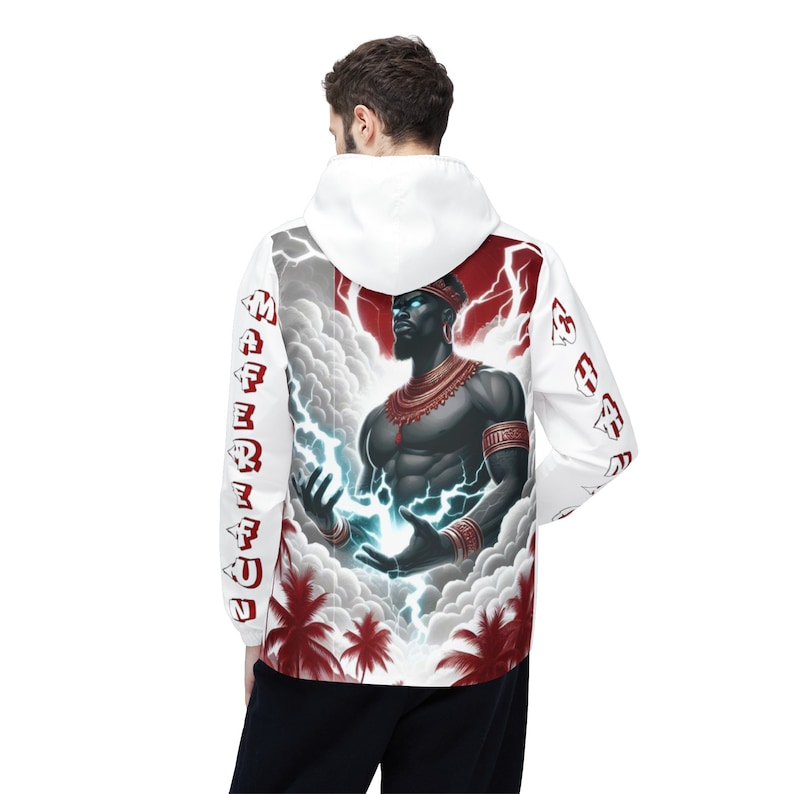 Orisha CHANGO Lightning King Red and White Windbreaker! Maferefun ...