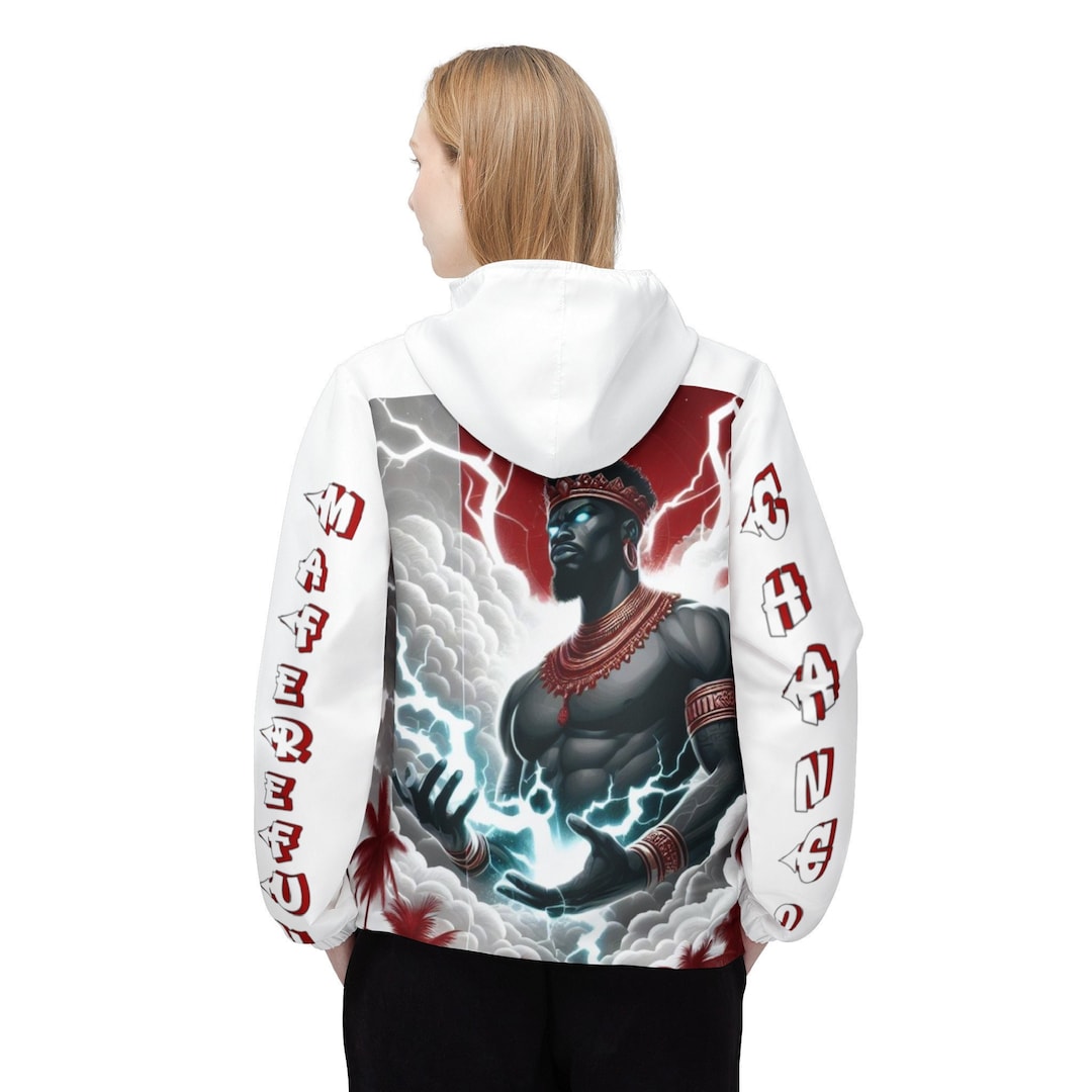 Orisha CHANGO Lightning King Red and White Windbreaker! Maferefun ...