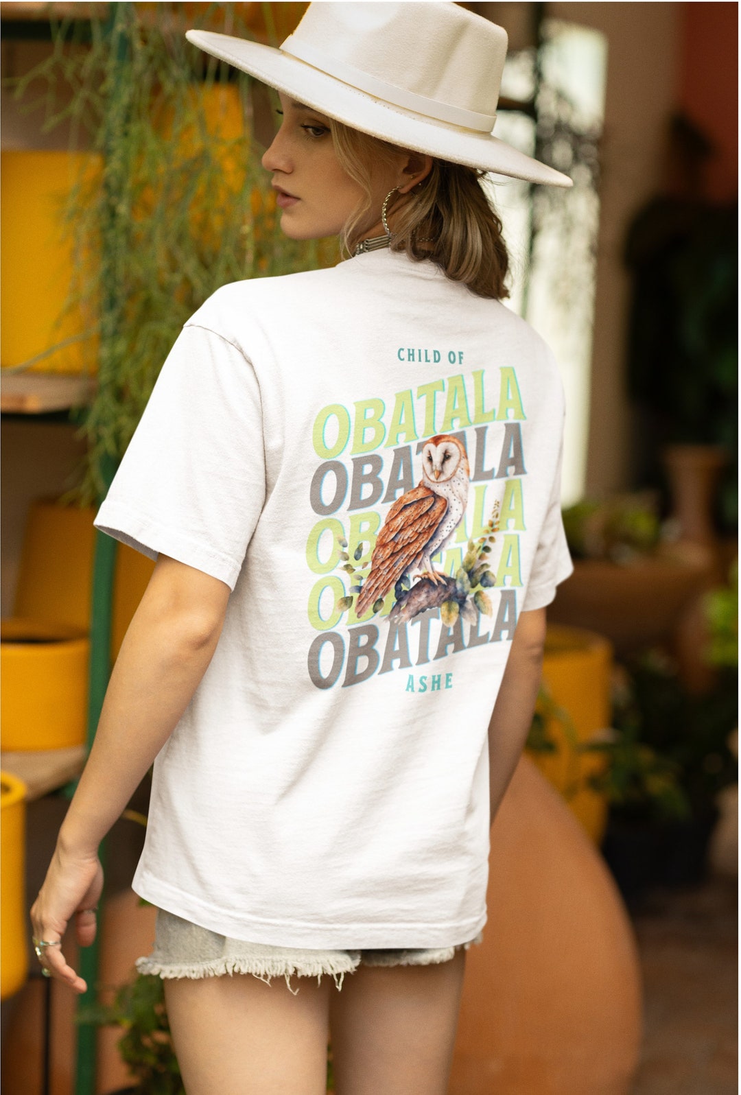 Orisha OBATALA Owl Ashe Unisex Retro Tshirt, Child of Obatala Tshirt ...