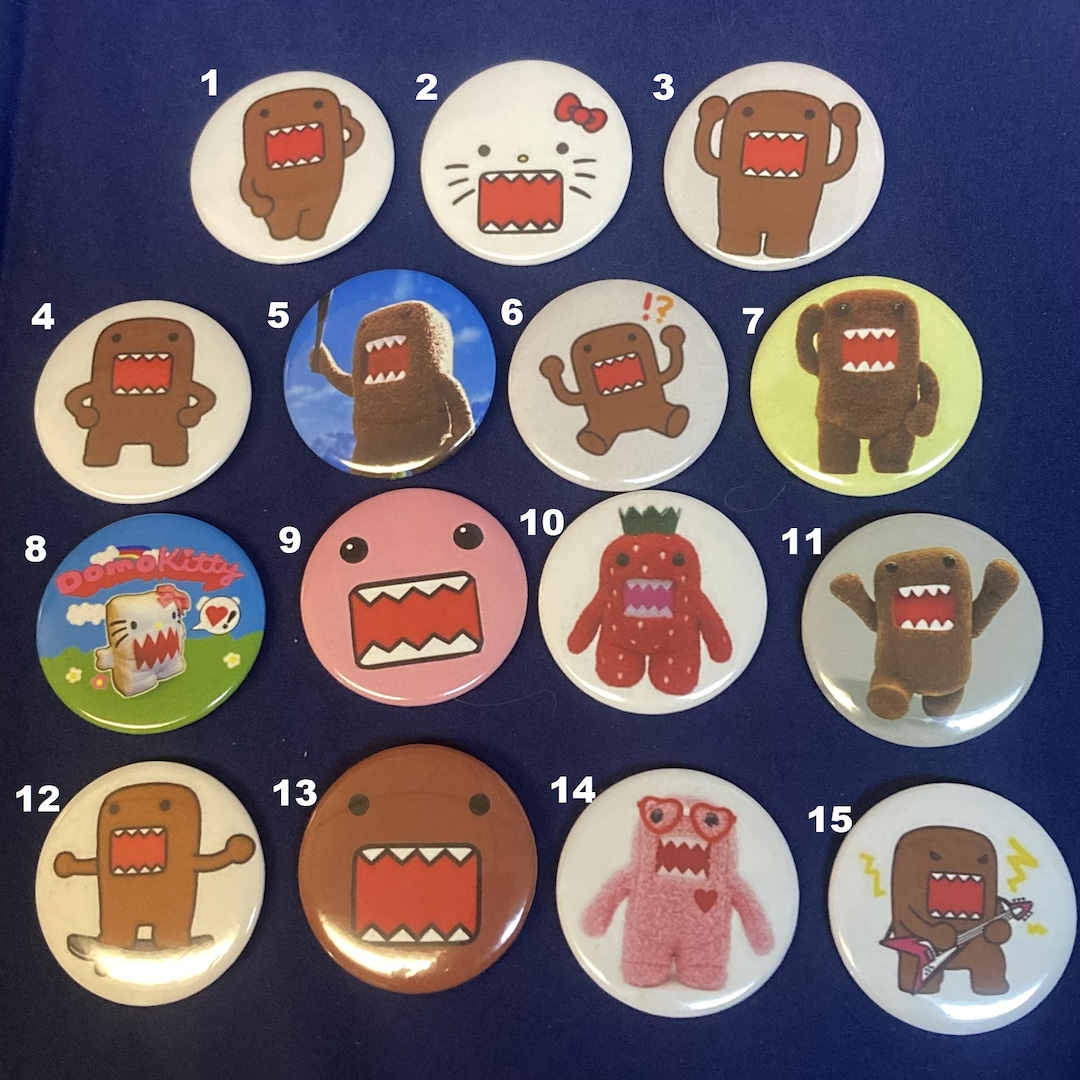 Domo-kun 1 1/2" Pinback Buttons (custom Made) - Etsy