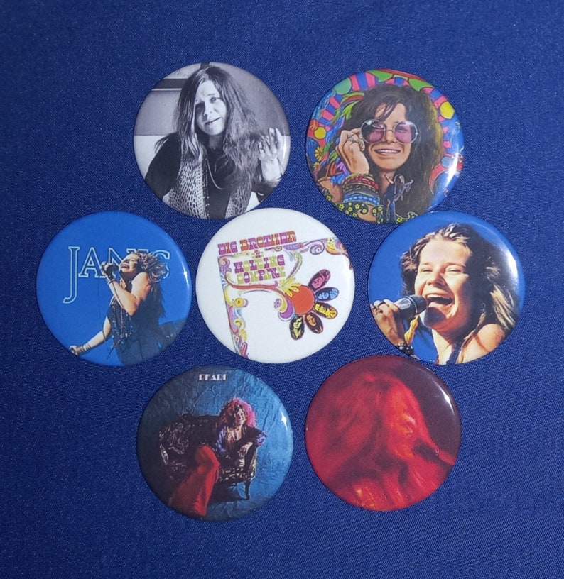 Janis Joplin 1 1/2" Pinback Buttons (custom Made) - Etsy