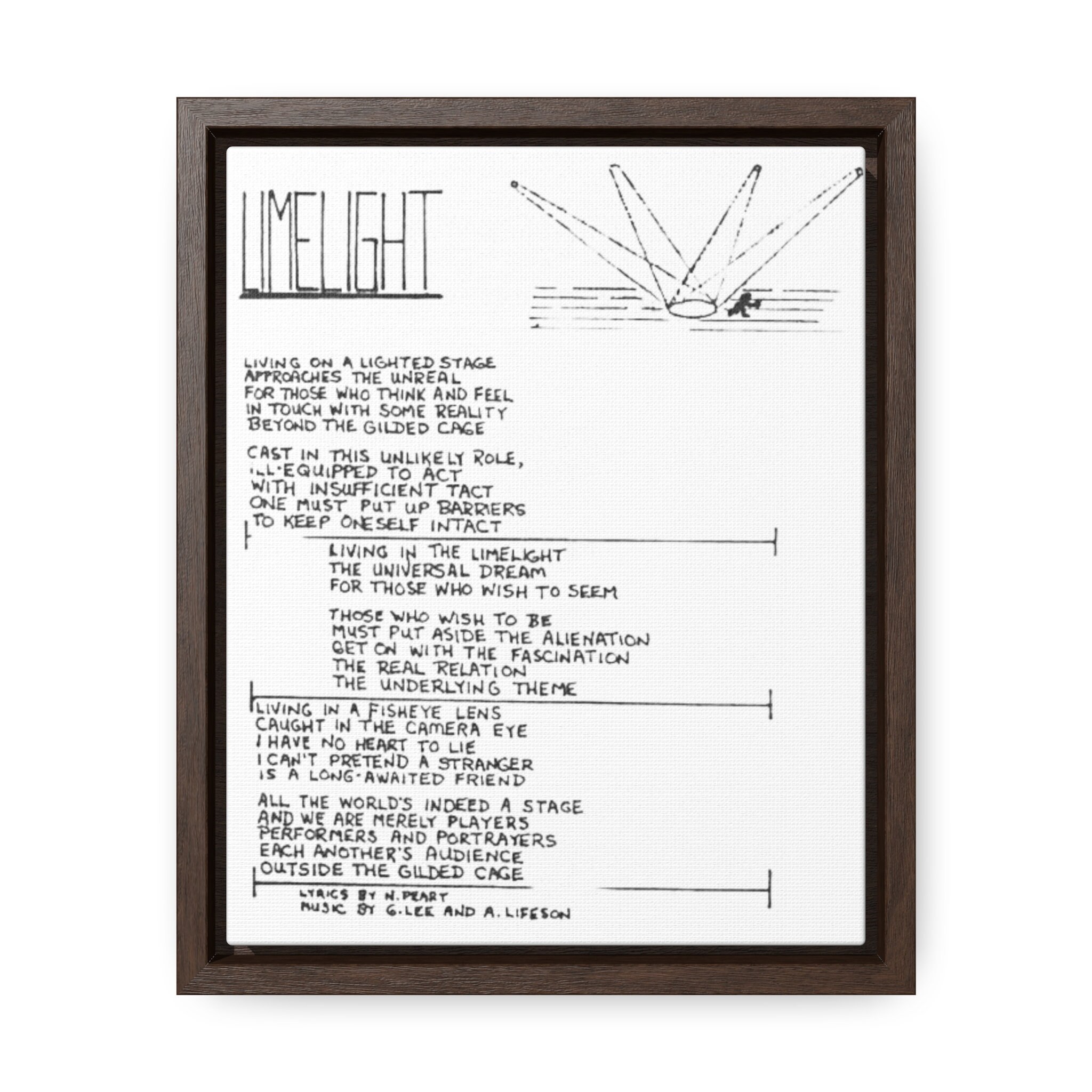 Rush Limelight Lyric Sheet Rush Band Limelight Moving Pictures ...