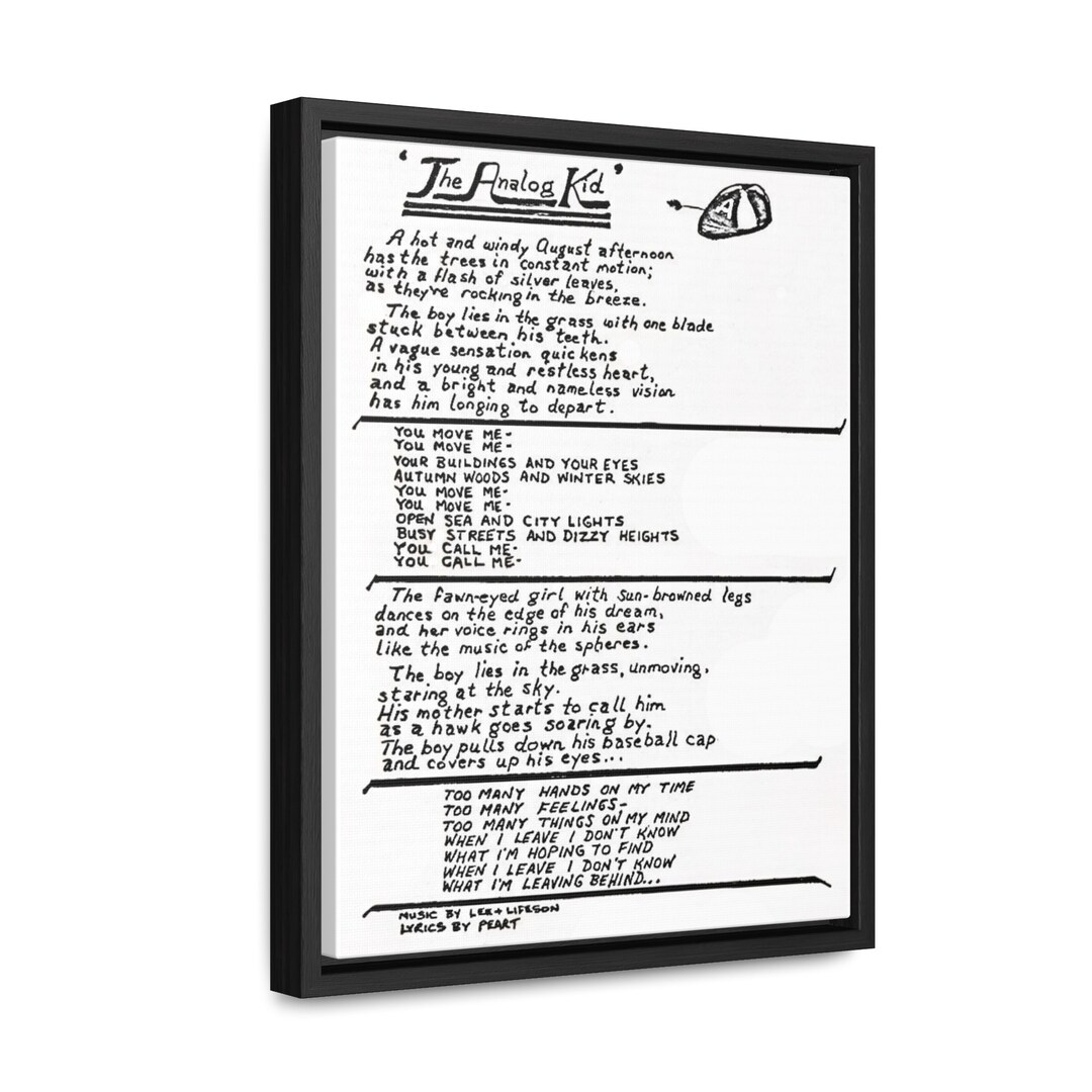 Rush Analog Kid Lyric Sheet Rush Band Rush Signals Rush Memorabilia - Etsy