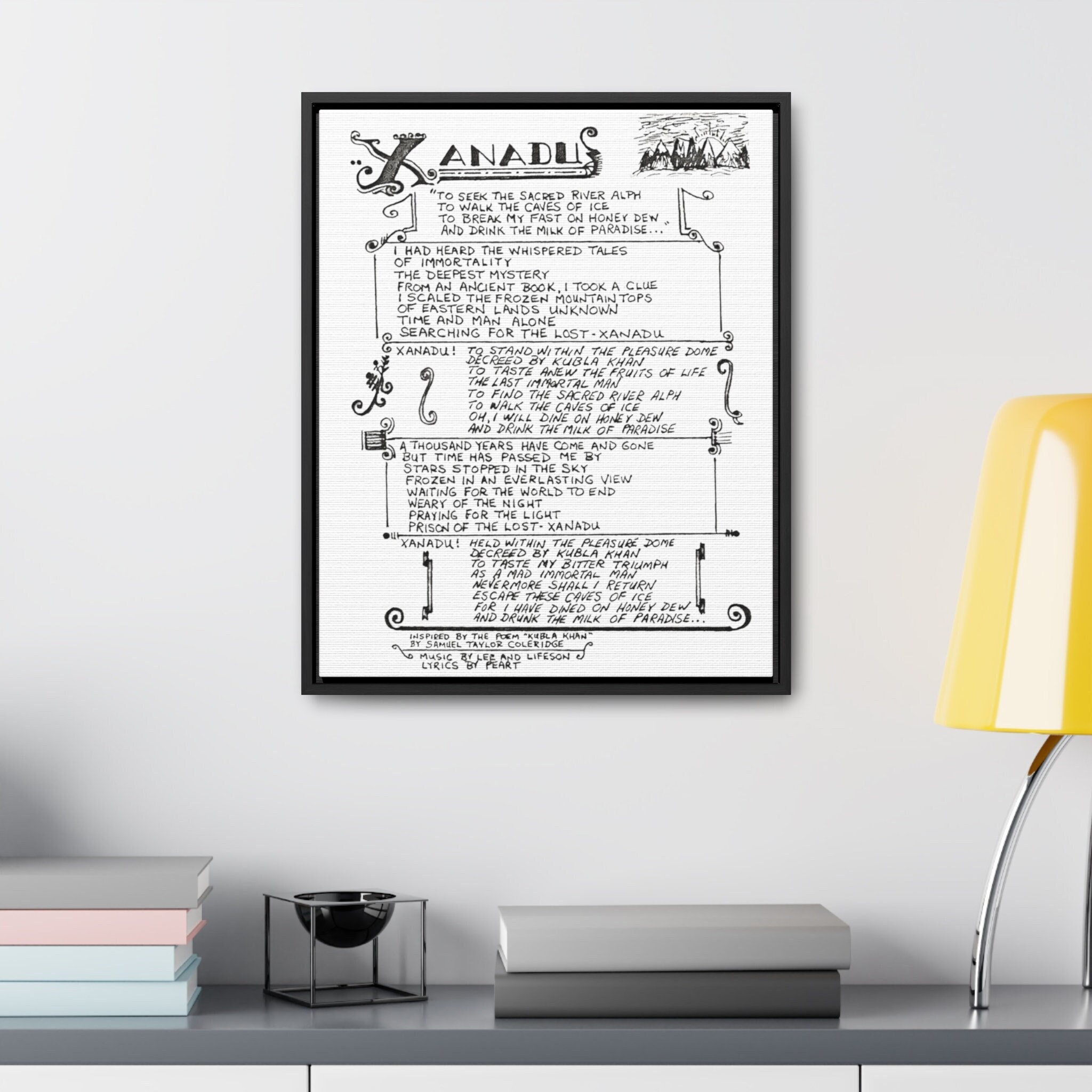 Rush Xanadu Lyric Sheet Canvas Rush Band Moving Pictures Rush ...