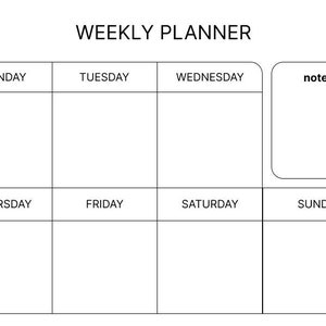Minimal Weekly Planner, Printable Planner Template, to Do List ...