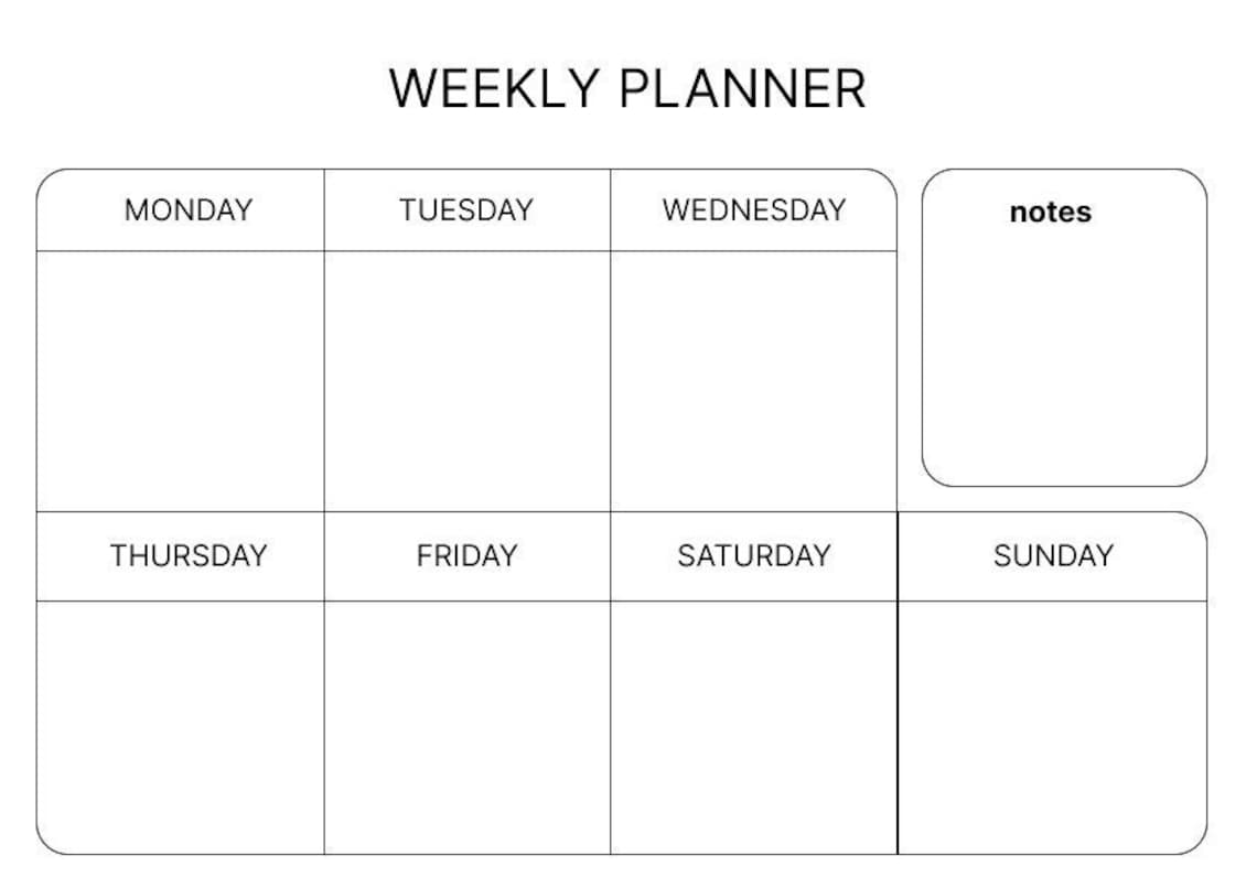 Minimal Weekly Planner, Printable Planner Template, to Do List ...