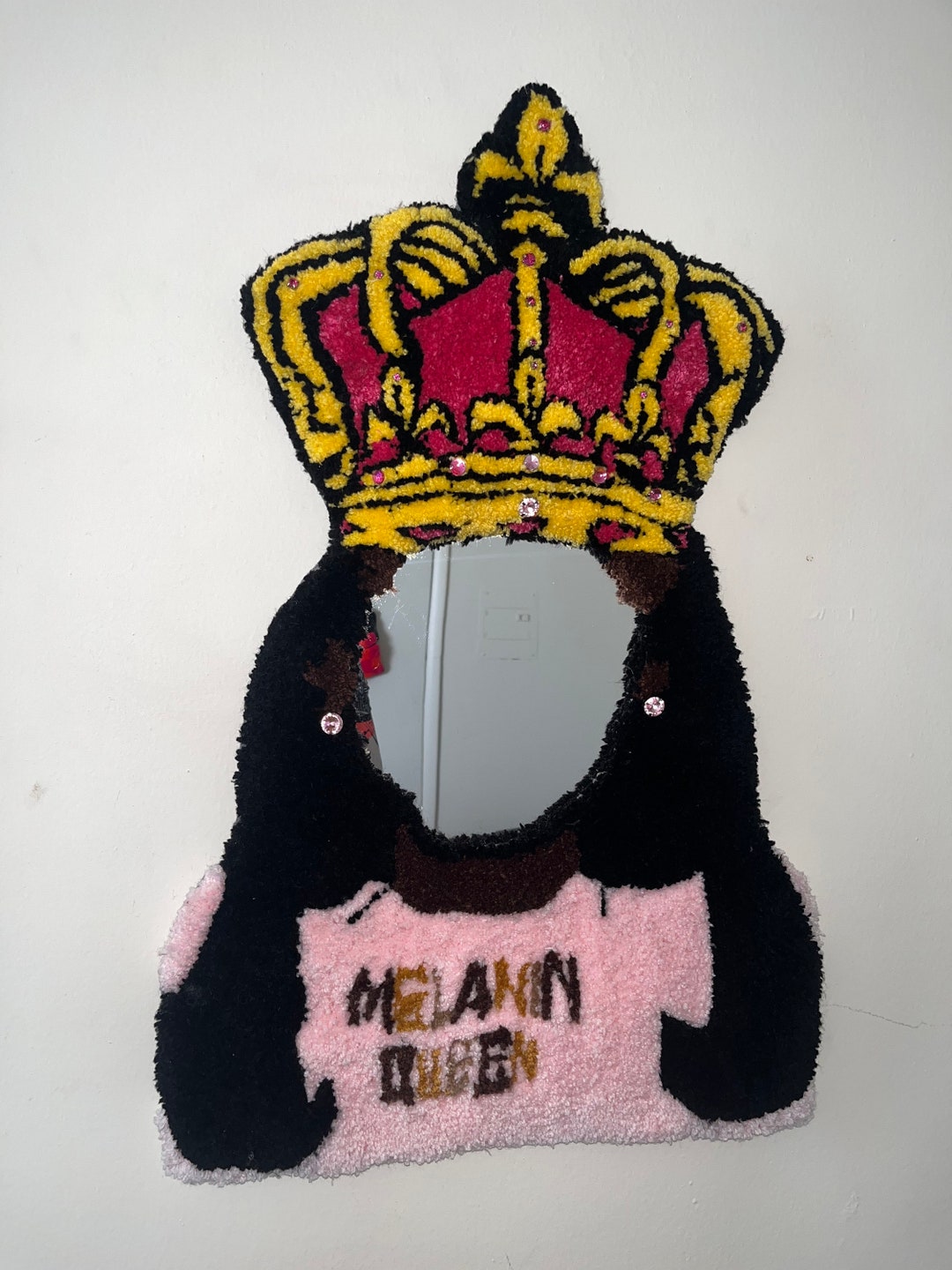 Pink Crowned Tufted Mirror - Etsy