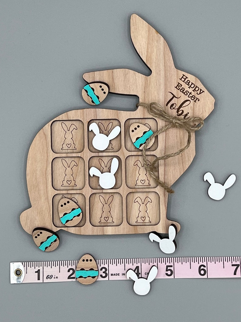 Easter - Easter Bunny Shaped Tic Tac Toe Game With Storage Bag/easter ...
