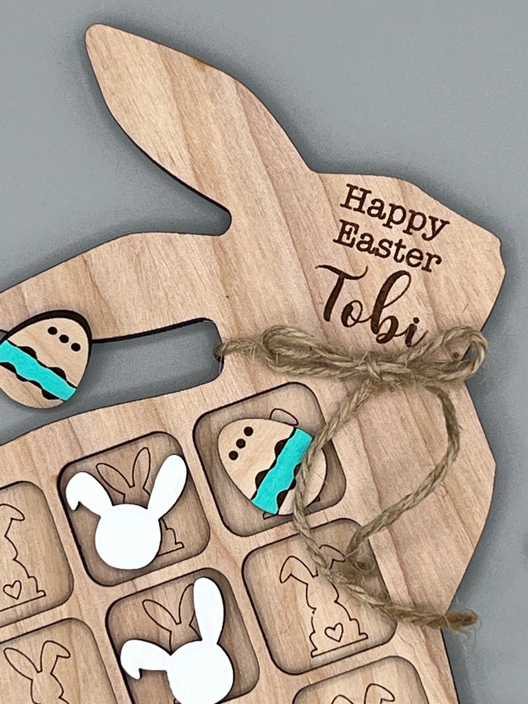 Easter Bunny Shaped Tic Tac Toe Game With Storage Bag/easter Basket ...