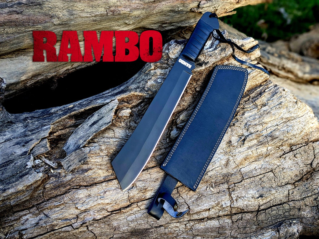 Rambo IV Machete: Handmade John Rambo Movie Replica Knife With Leather ...