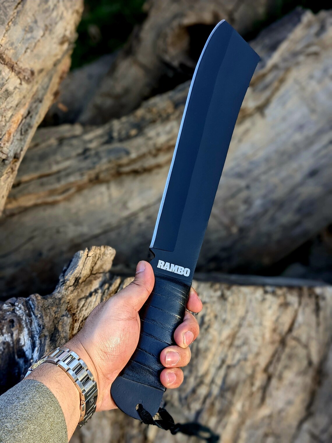 Rambo IV Machete: Handmade John Rambo Movie Replica Knife With Leather ...