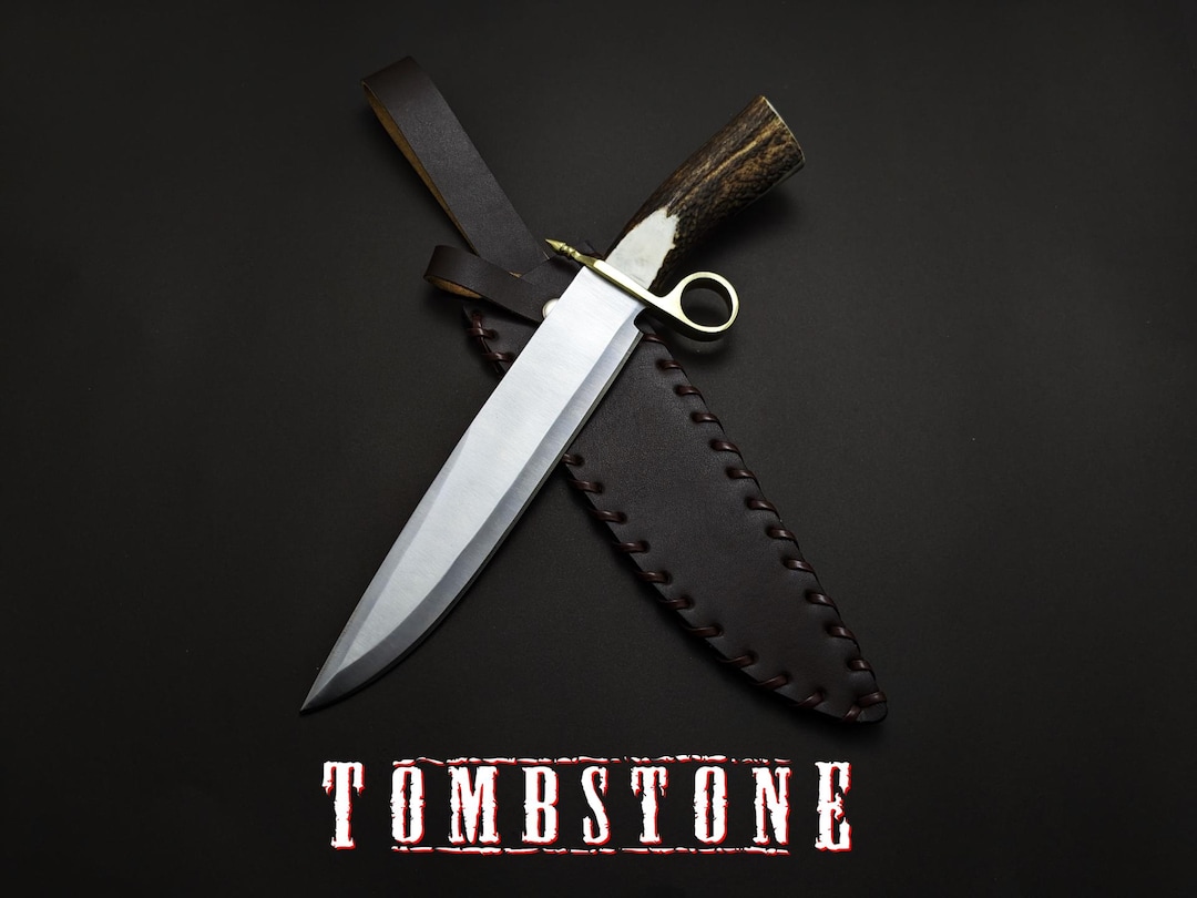 Tombstone Movie Replica Bowie Knife: Handcrafted Stag Antler Handle ...