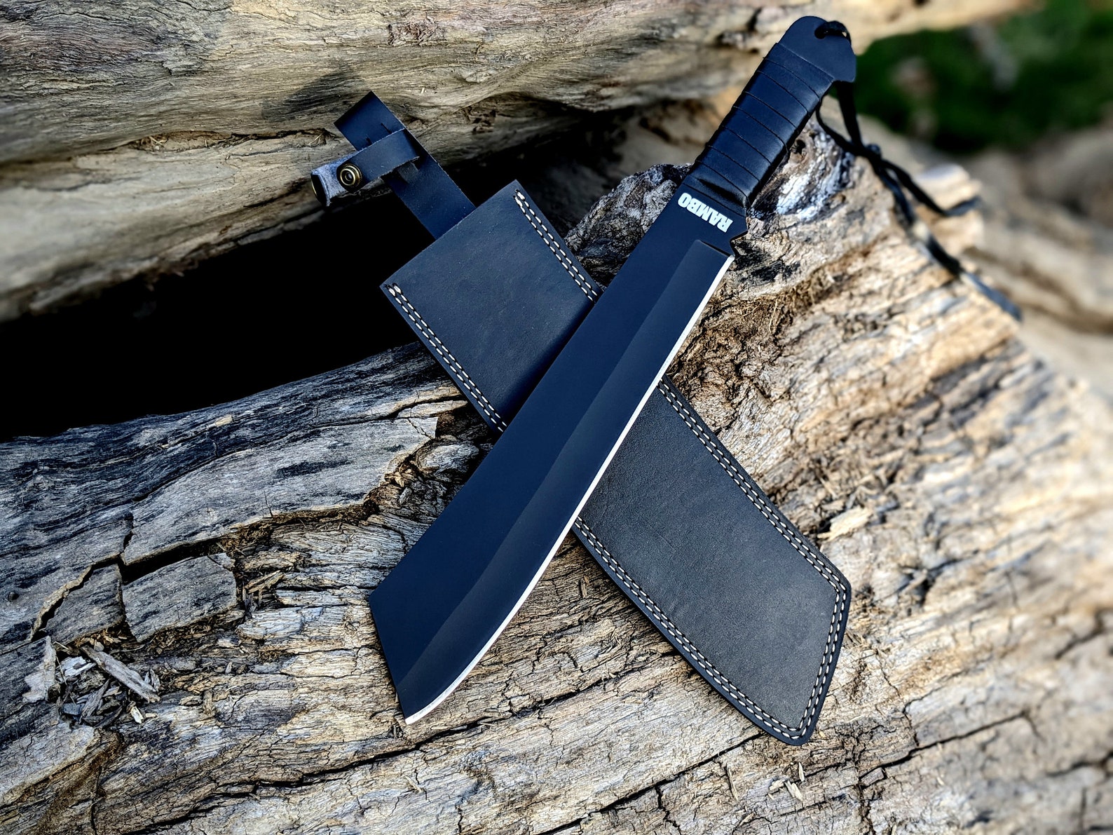 Rambo IV Machete: Handmade John Rambo Movie Replica Knife With Leather ...