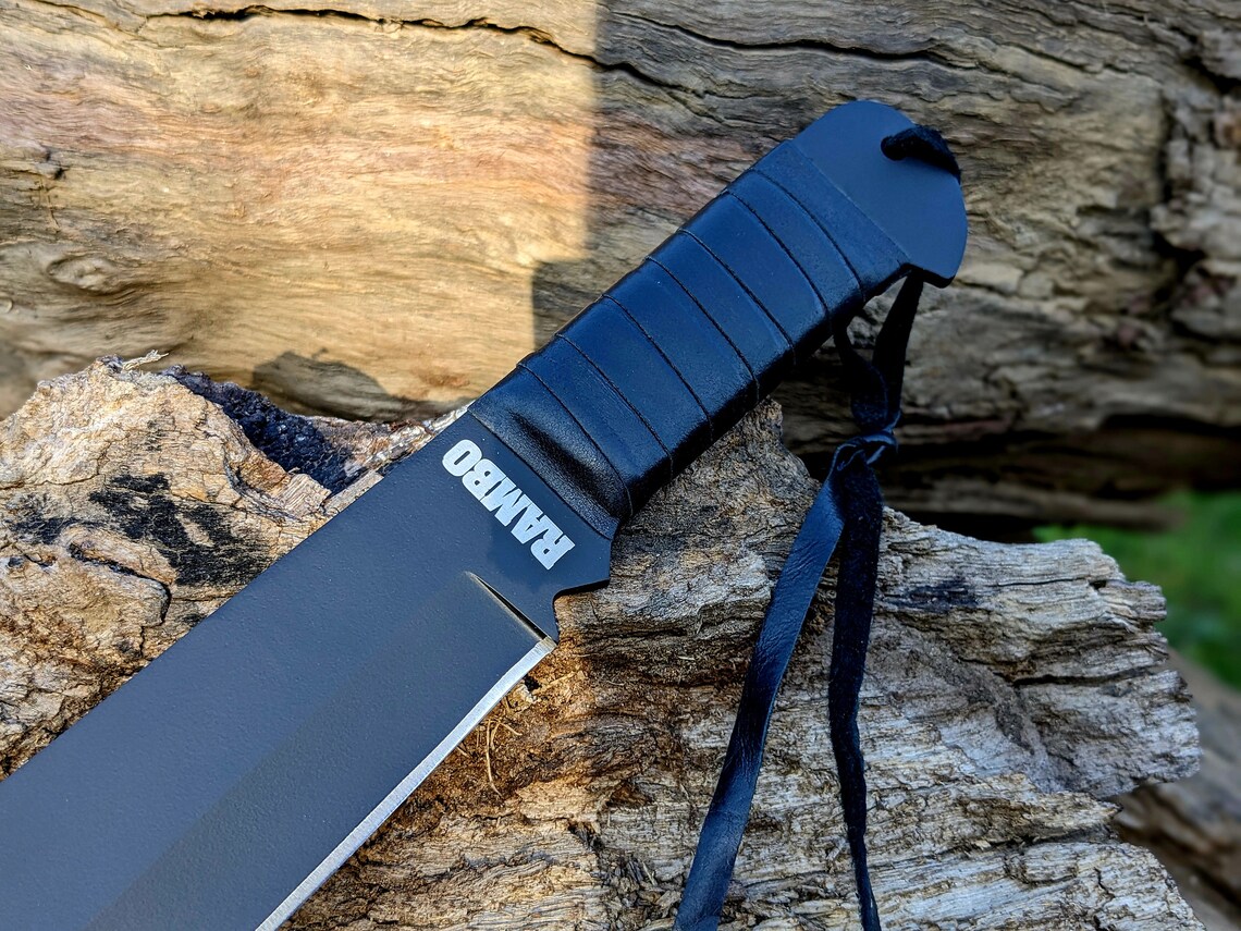 Rambo IV Machete: Handmade John Rambo Movie Replica Knife With Leather ...