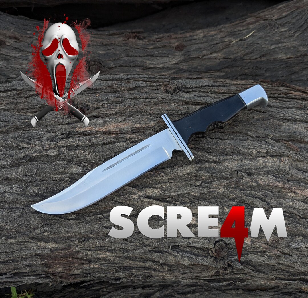 Scream Replica Knife: Bloody Ghostface Buck 120 Hunting Knife Real ...