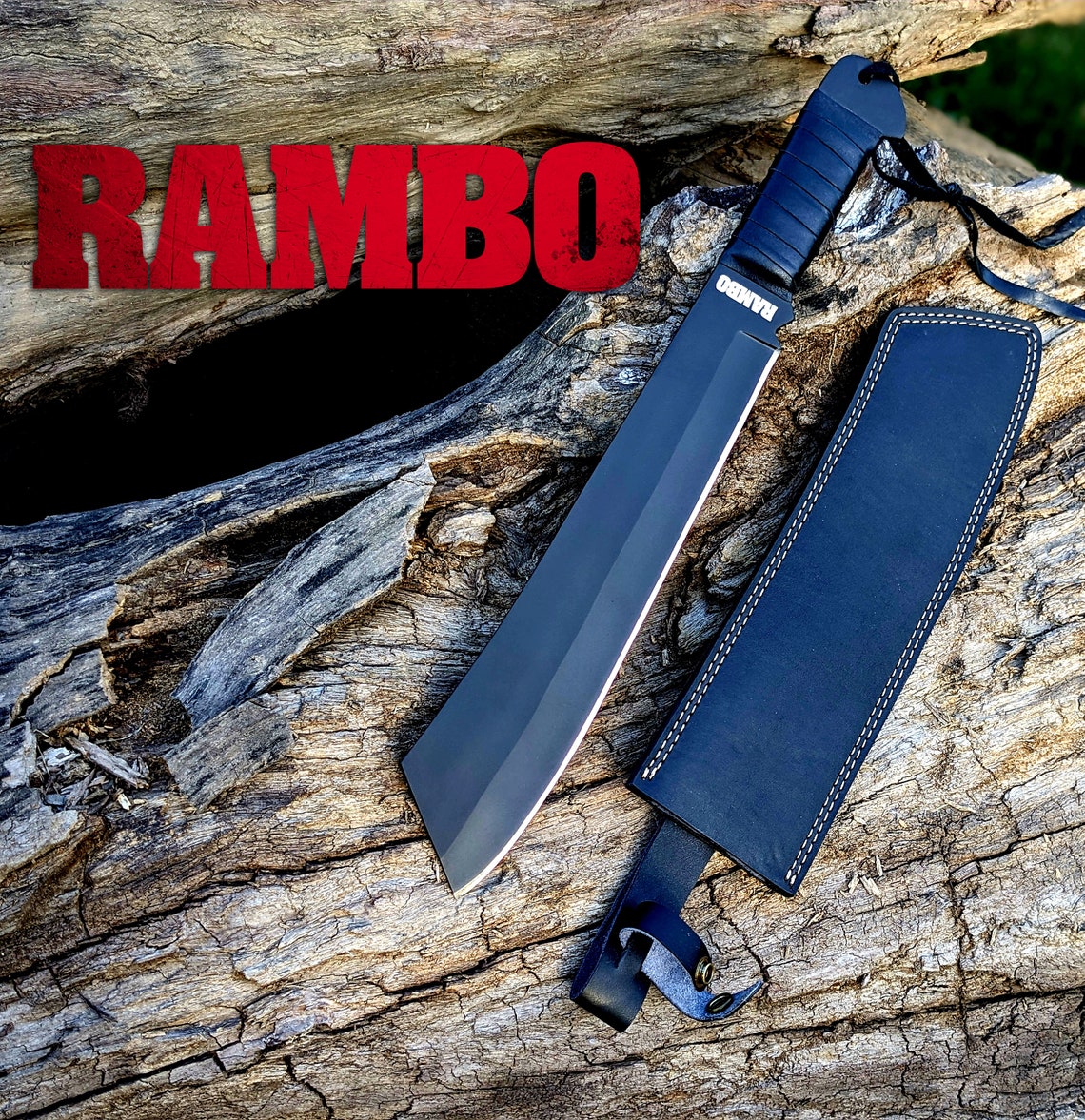 Rambo IV Machete: Handmade John Rambo Movie Replica Knife With Leather ...