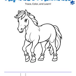 Animal Alphabet Coloring Pages & Tracing Printable, Educational Fun for ...