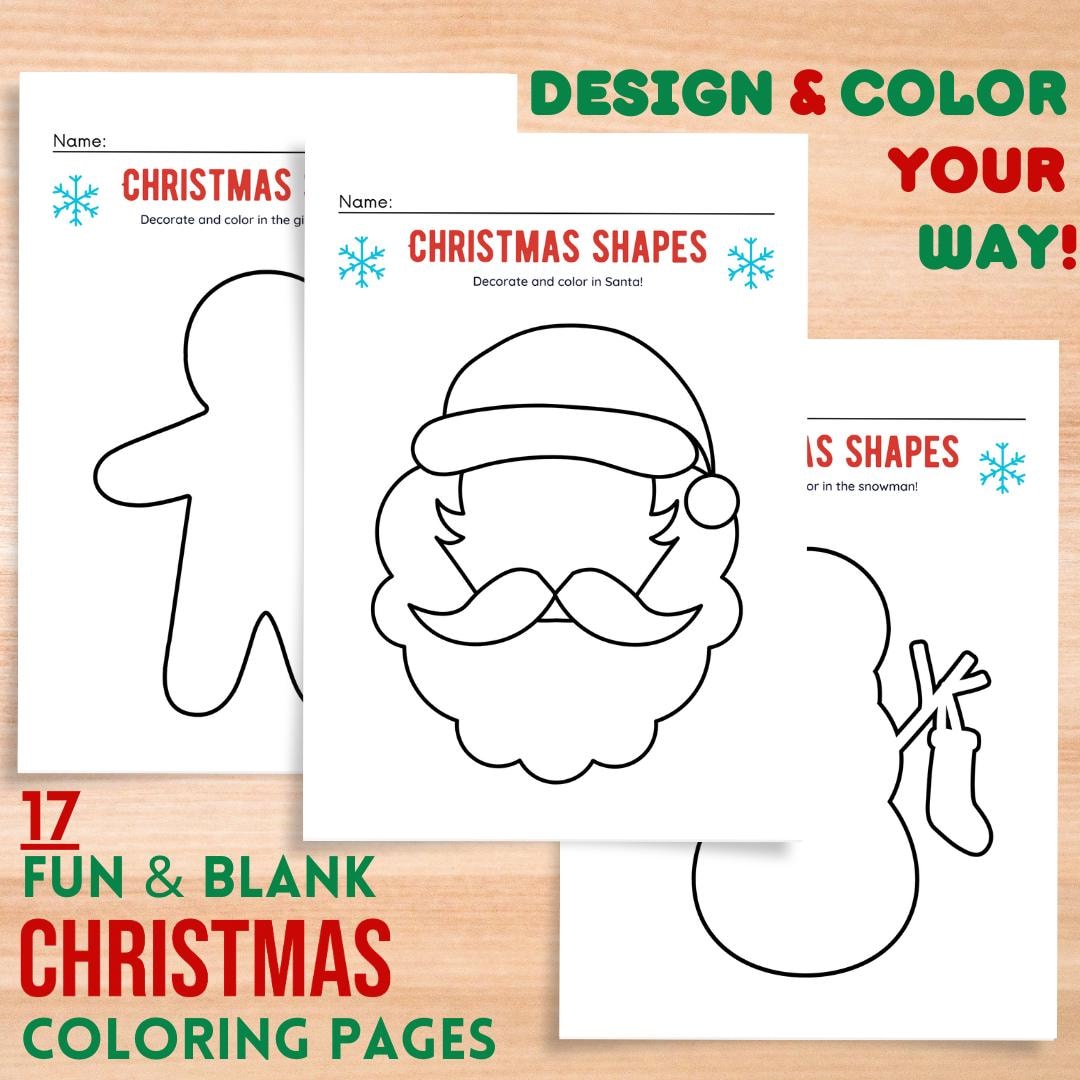 17 Christmas Printable Coloring Pages, Design and Decorate Your Own ...