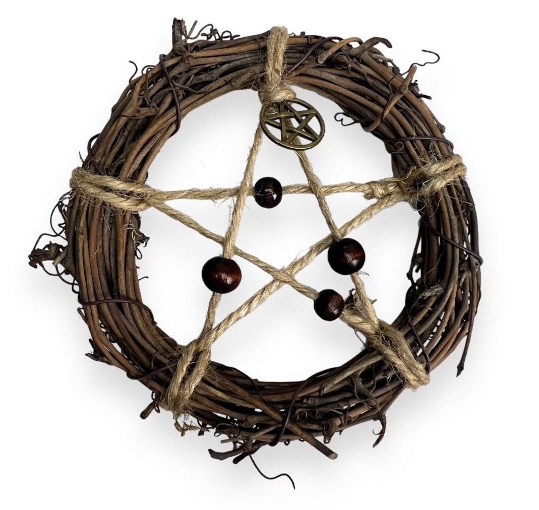 Pentacle Altar Tile Wreath: Handcrafted Pagan Home Décor for Rituals ...