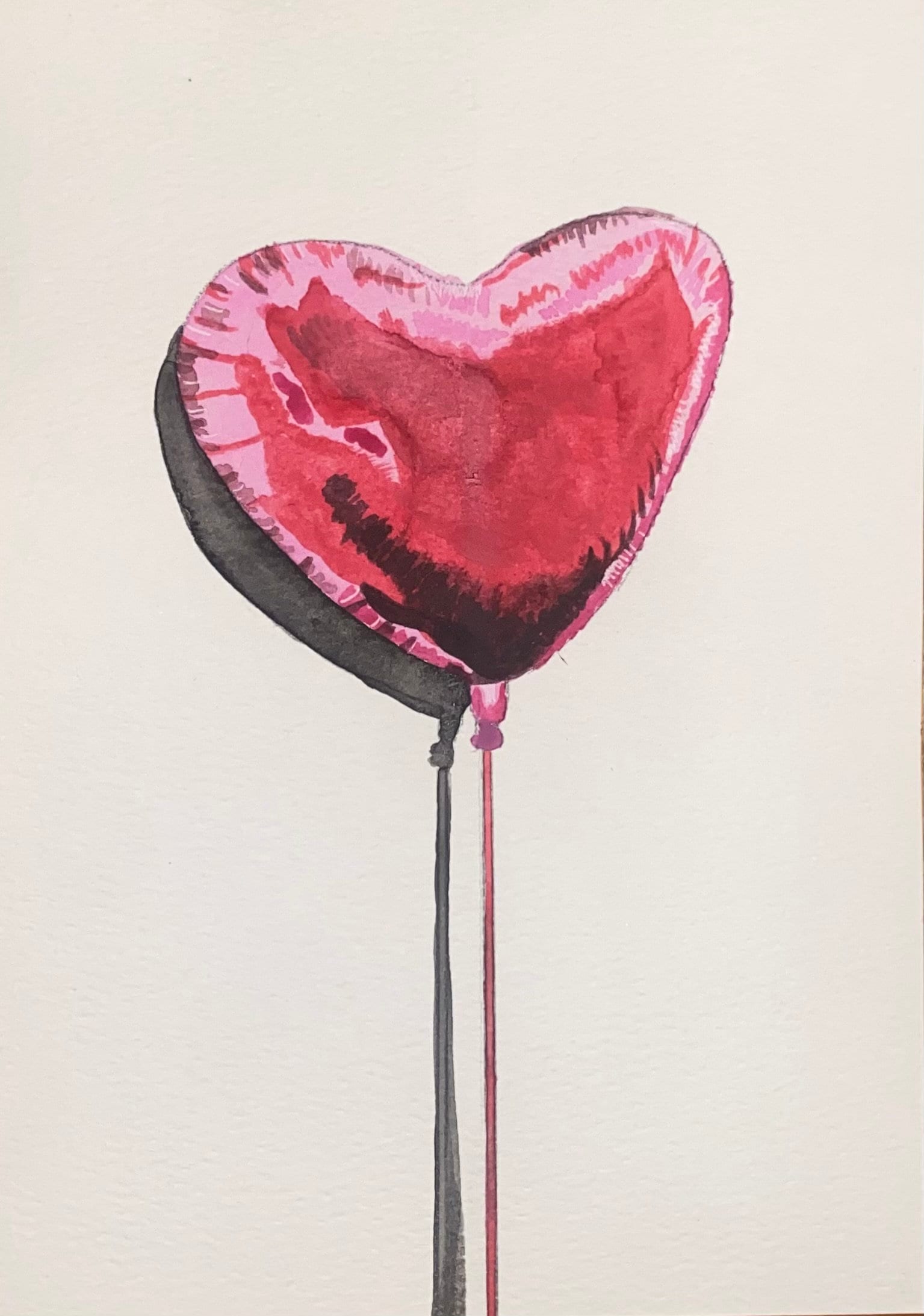 Valentine's Day Print, Heart Balloon Art, Digital Art, Printable Wall ...