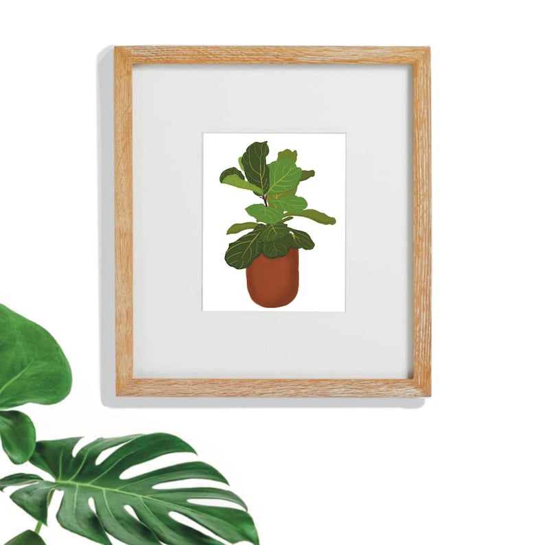 Fiddle Leaf Fig Plant, Minimalistic Plant Art, Printable Wall Art ...
