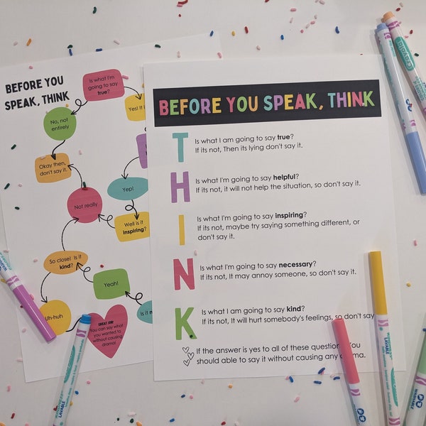 Before You Speak Think Poster - Etsy