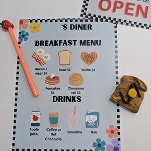 Pretend Play Diner Menus - Etsy