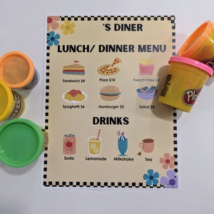 Pretend Play Diner Menus - Etsy