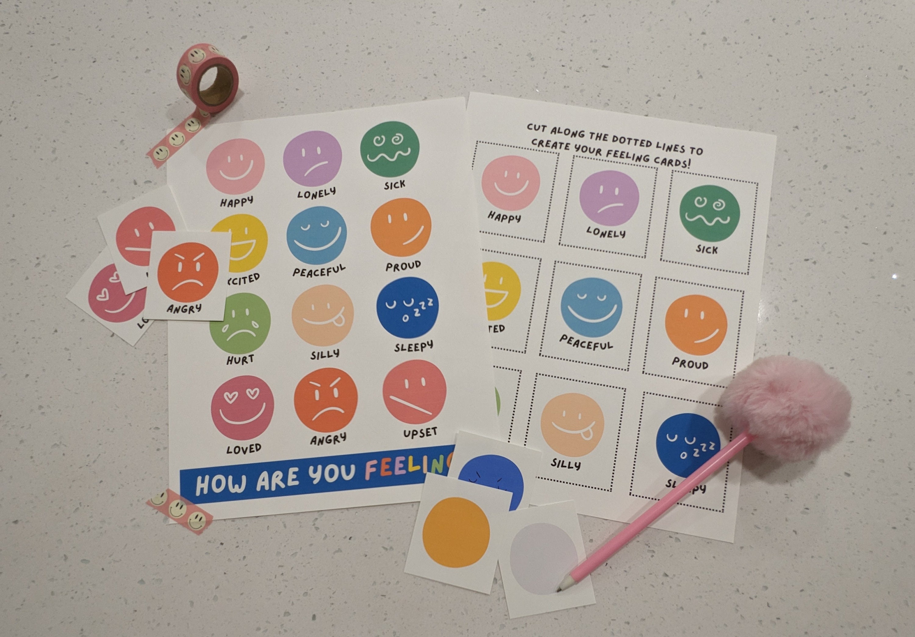 Feelings Chart + Feelings Cards - Etsy